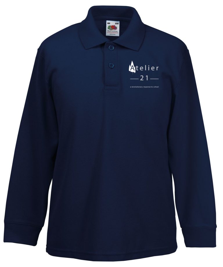 Atelier 21 Long Sleeve Polo Navy - Taylor Made Uniforms